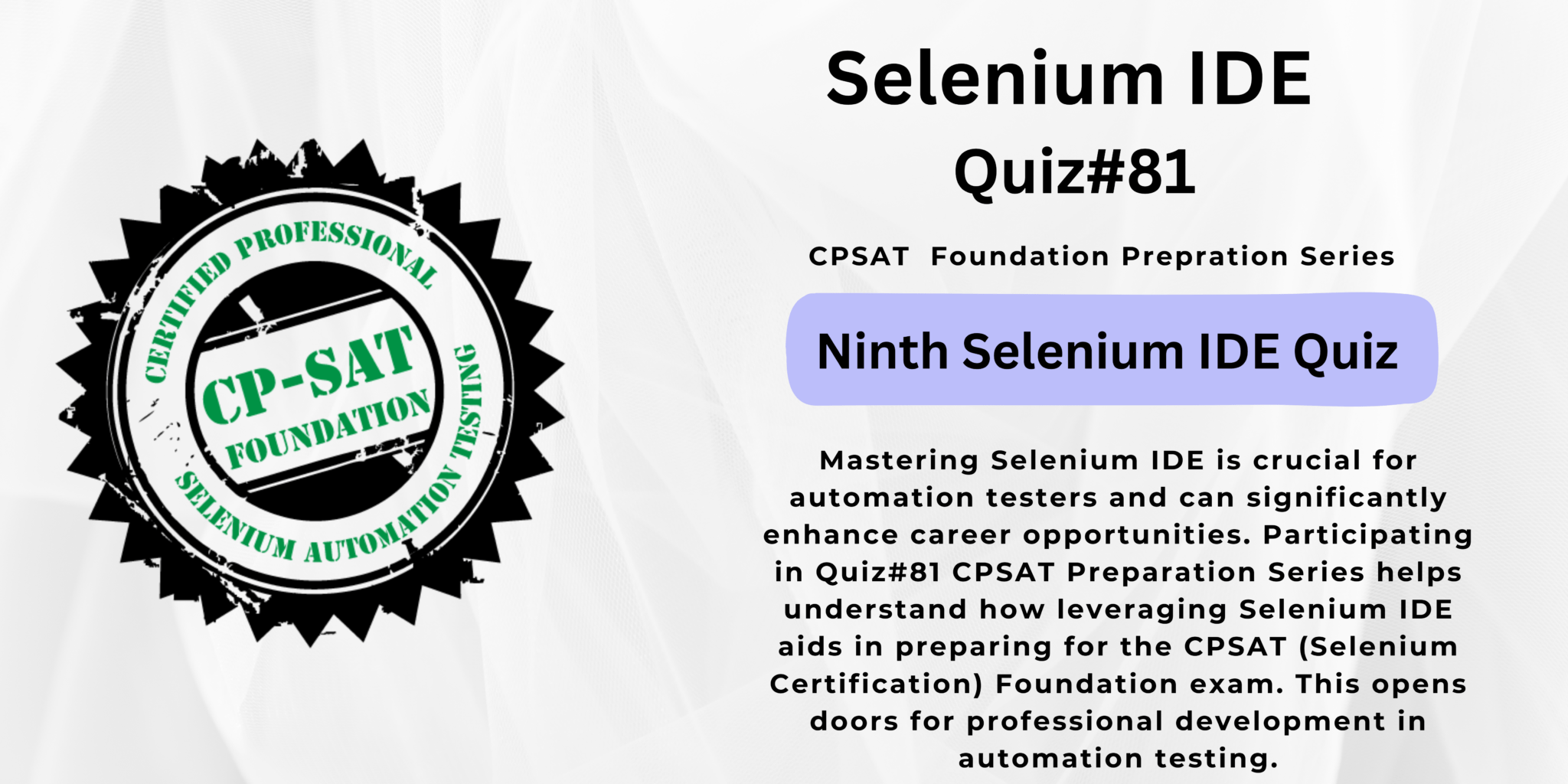 Selenium Certificate | CP-SAT #1 globally accepted certificate